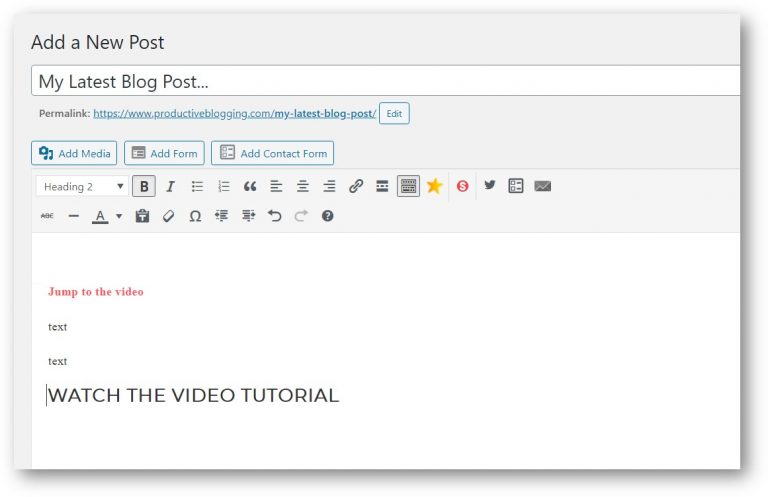 How to create an anchor link to jump to a specific part of a blog post ...