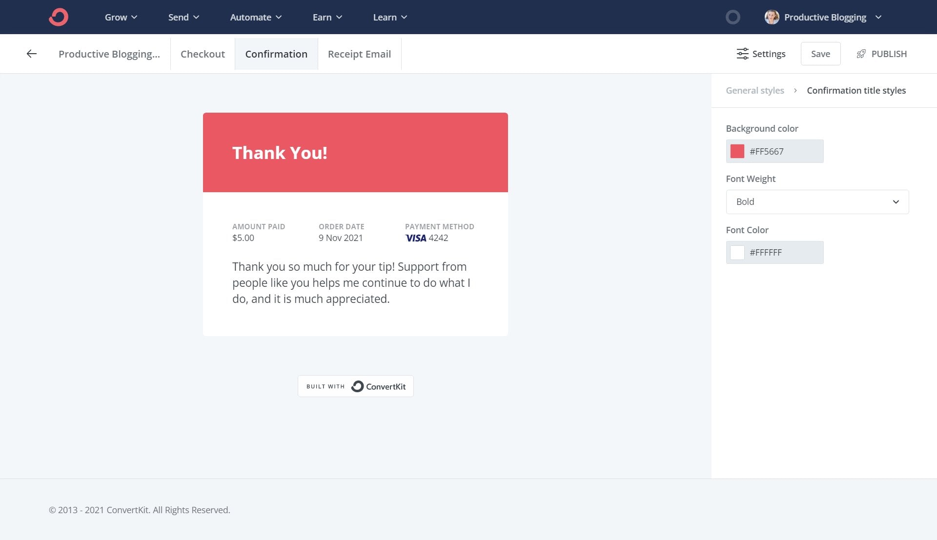 How to monetize your blog with ConvertKit Tip Jar - Productive Blogging